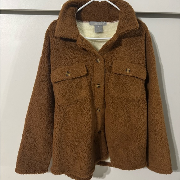 Lark + Grey | Jackets & Coats | Fuzzy Brown Jacket | Poshmark
